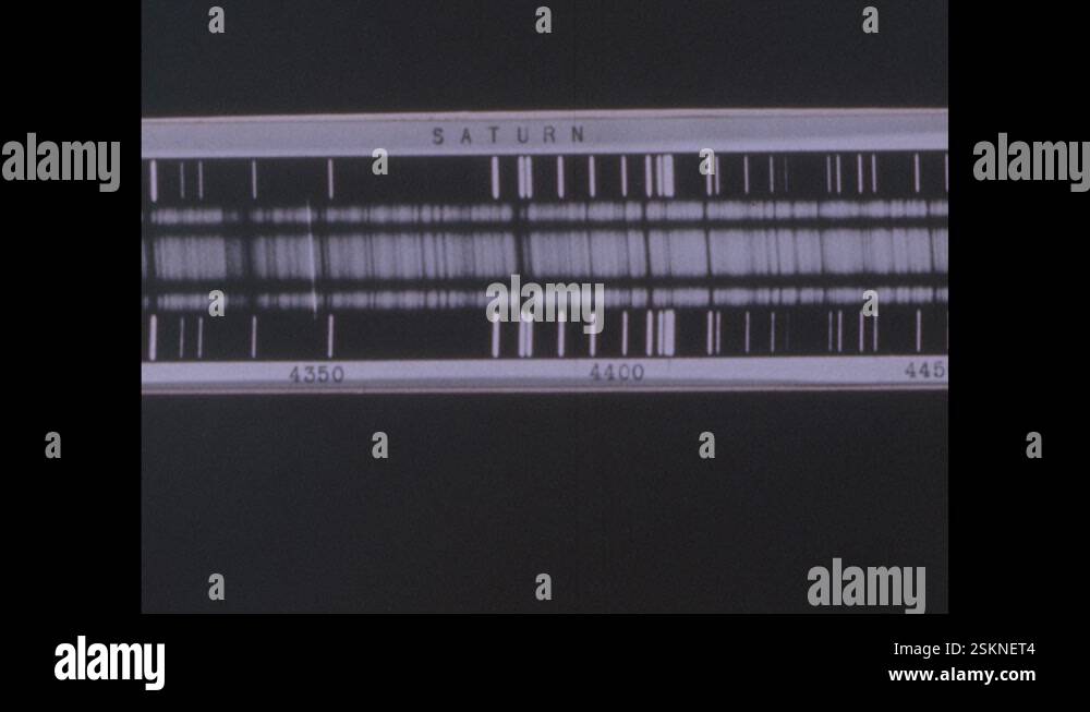 1960s: Chart of lines labeled Saturn. Picture of planet Saturn Stock ...
