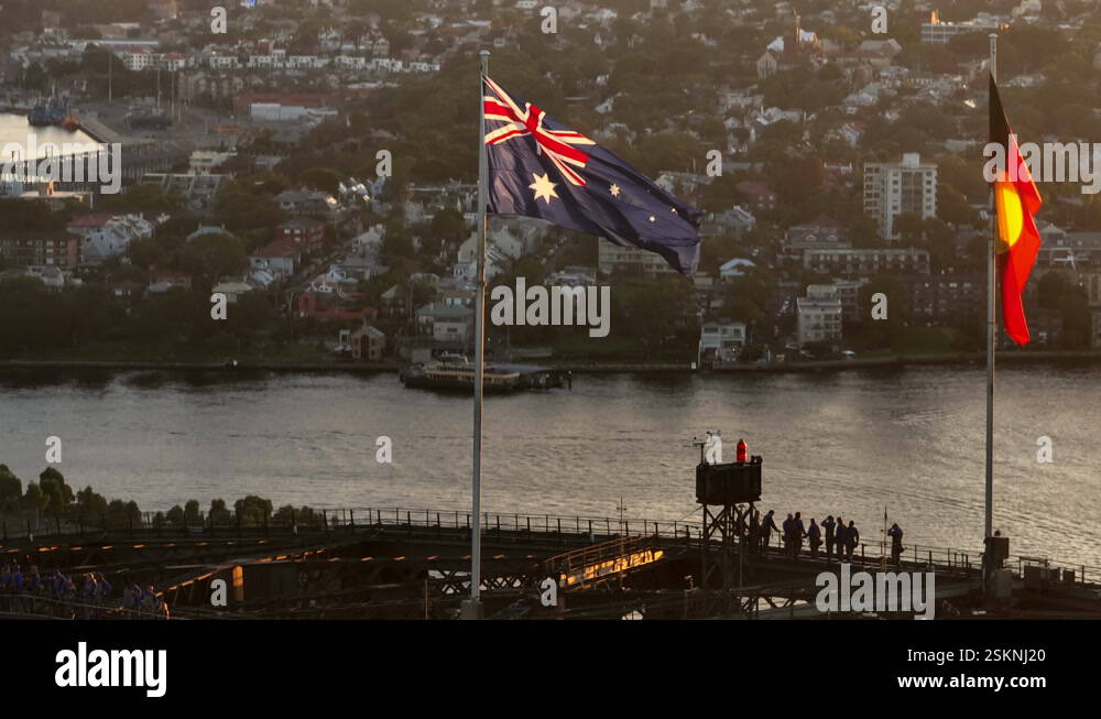 Aboriginal flag on sydney harbour bridge Stock Videos & Footage - HD ...