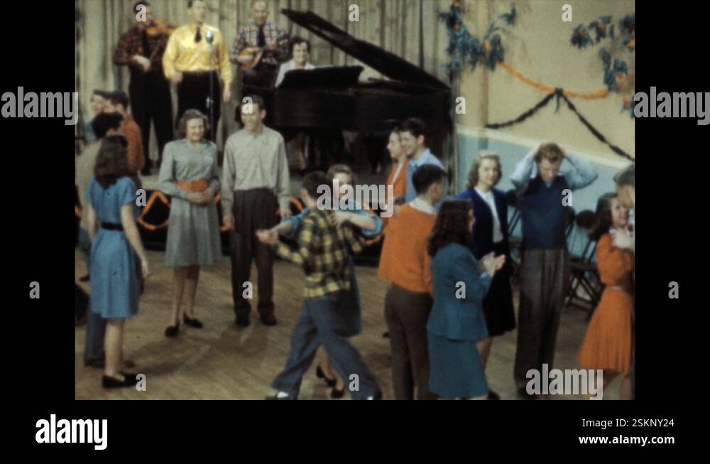 1960s: teen couples bow and curtsy, square dance, swing each other ...