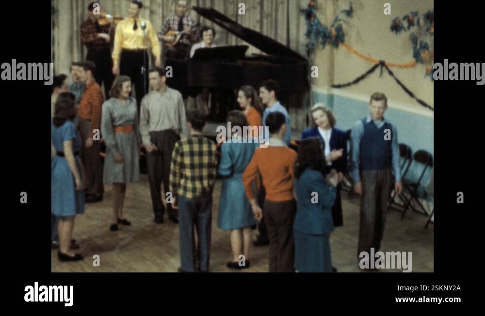 1960s: teen couples bow and curtsy, square dance, swing each other ...