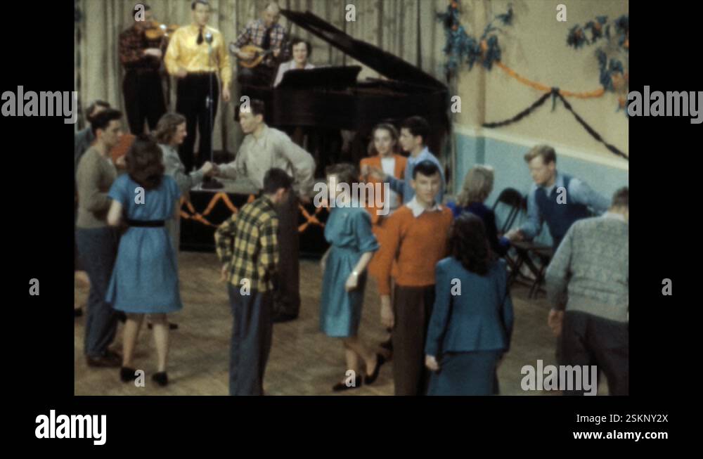 1960s: teen couples bow and curtsy, square dance, swing each other ...