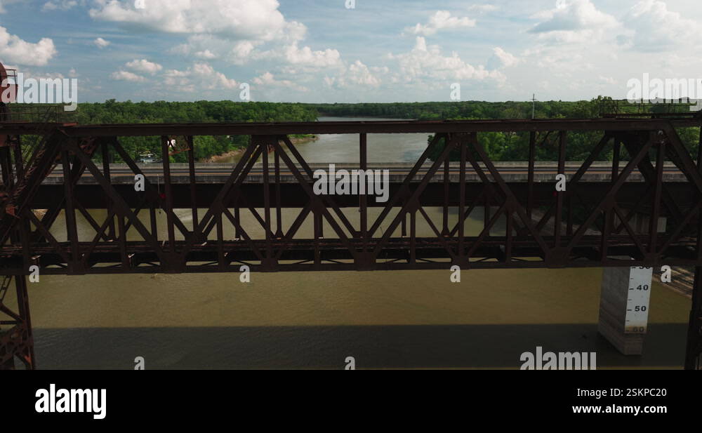 Grand Prairie Pump Station With Vertical Lift Truss Bridge Over White ...