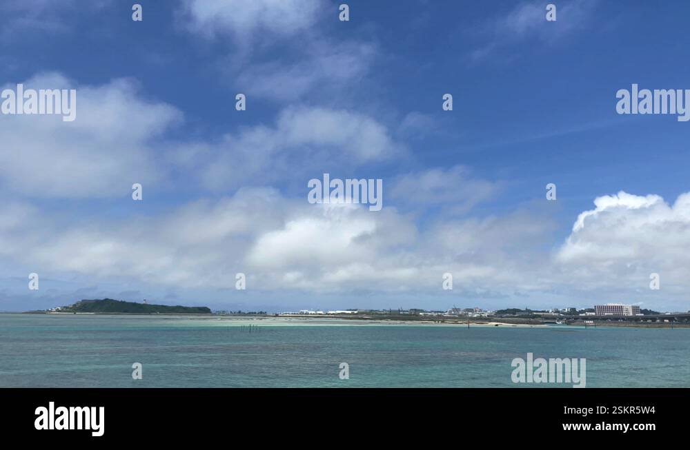 OKINAWA, JAPAN : Senaga island beach and airplane in daytime Stock ...