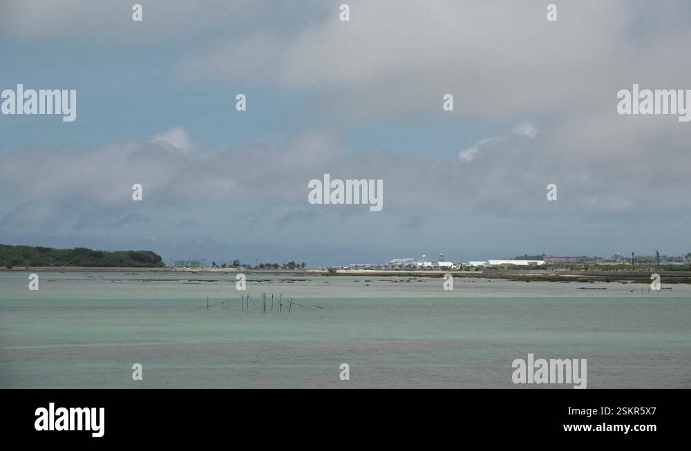 OKINAWA, JAPAN : Senaga island beach and airplane in daytime Stock ...