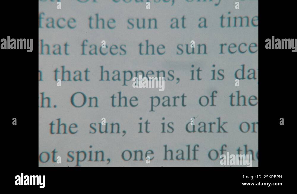 1960s: Text appears on page of book. Sentence in paragraph is scanned ...