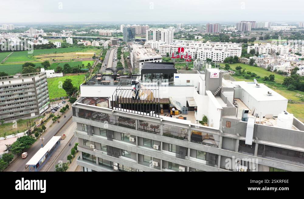 terrace garden restaurant has been built on the top floor of a high ...