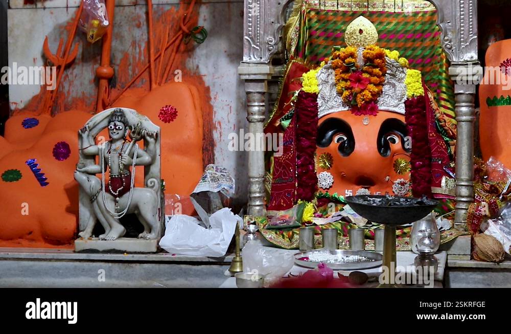 hindu goddess Shri Chamunda Mata statue at ancient temple from ...