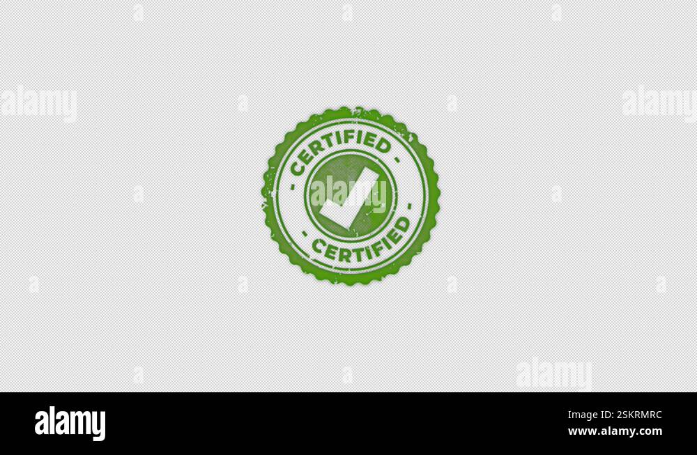 Certified stamp animation. Certified text label stamp with checklist ...
