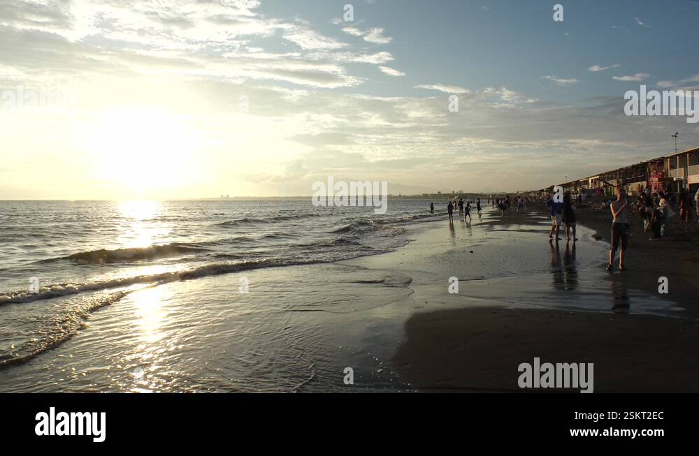 FUJISAWA, JAPAN : View of Enoshima beach at Shonan area in sunset Stock ...