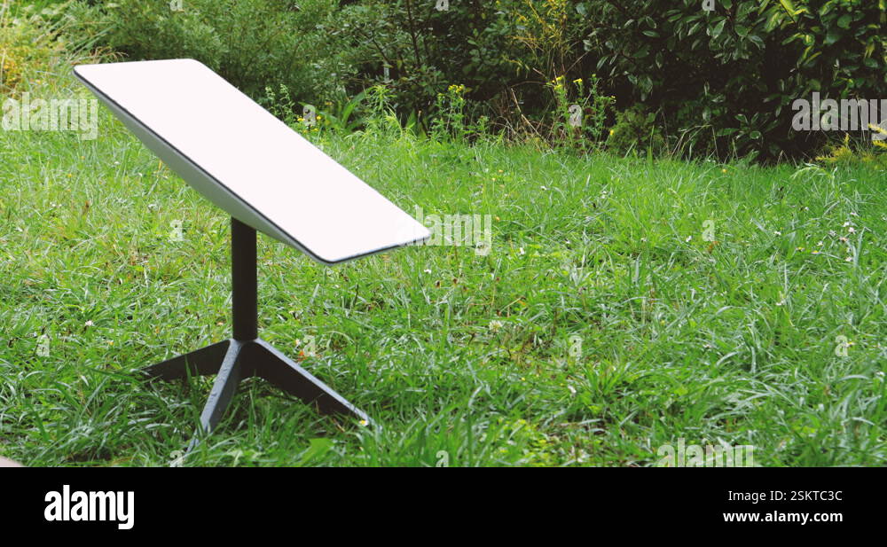 Starlink Internet satellite system from Elon Musk garden Stock Video ...