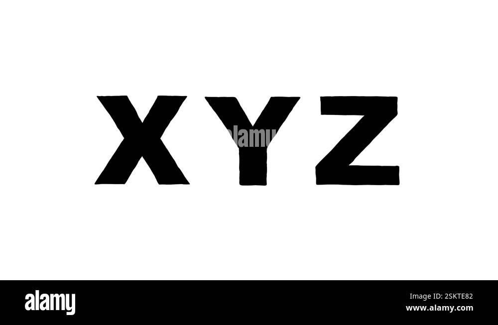 XYZ letters big forming cartoon animation black on white Stock Video ...