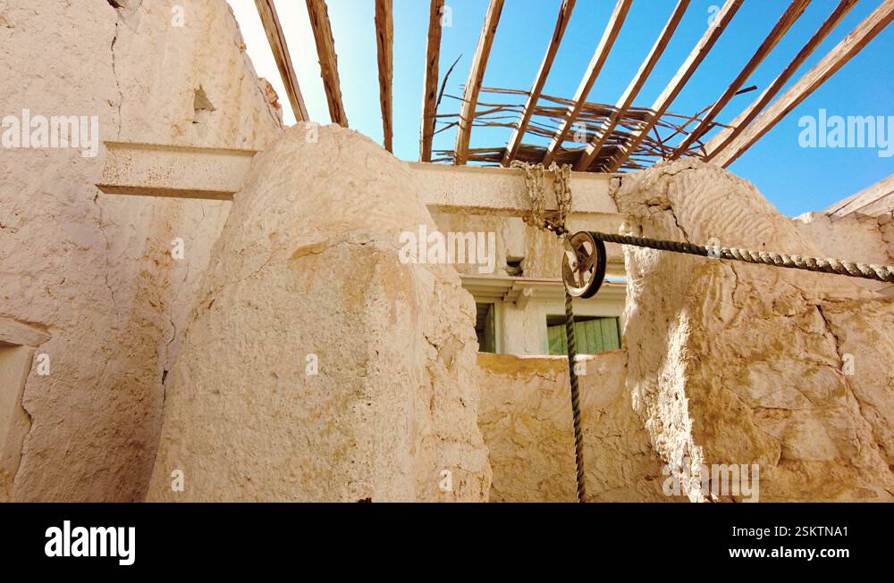 a man pulls on the rope to remove the seal from the well Stock Video ...