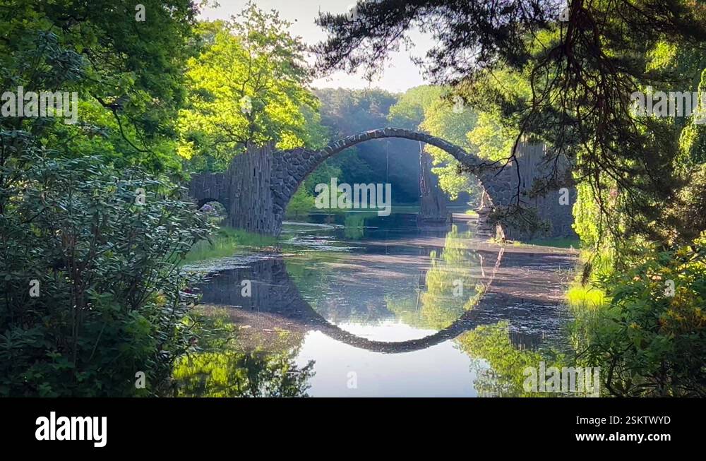 Devil's Bridge Rakotzbrucke Rhododendron Landscape Park Kromlau Lake ...