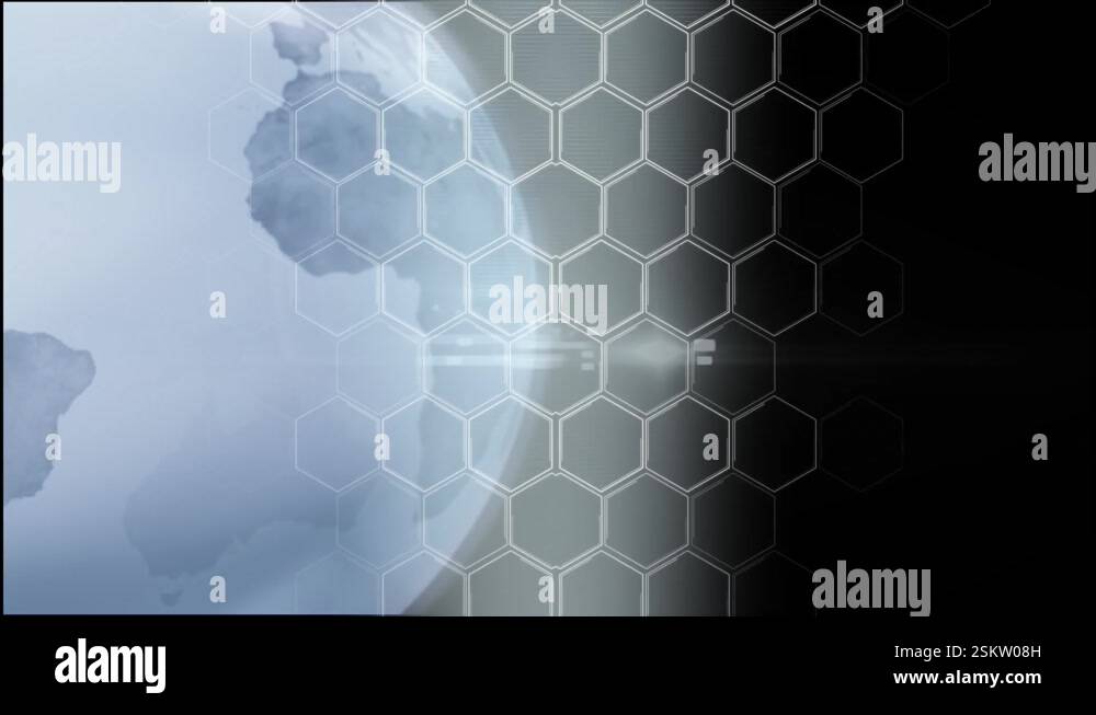 Animation hexagonal shapes over globe Stock Videos & Footage - HD and ...