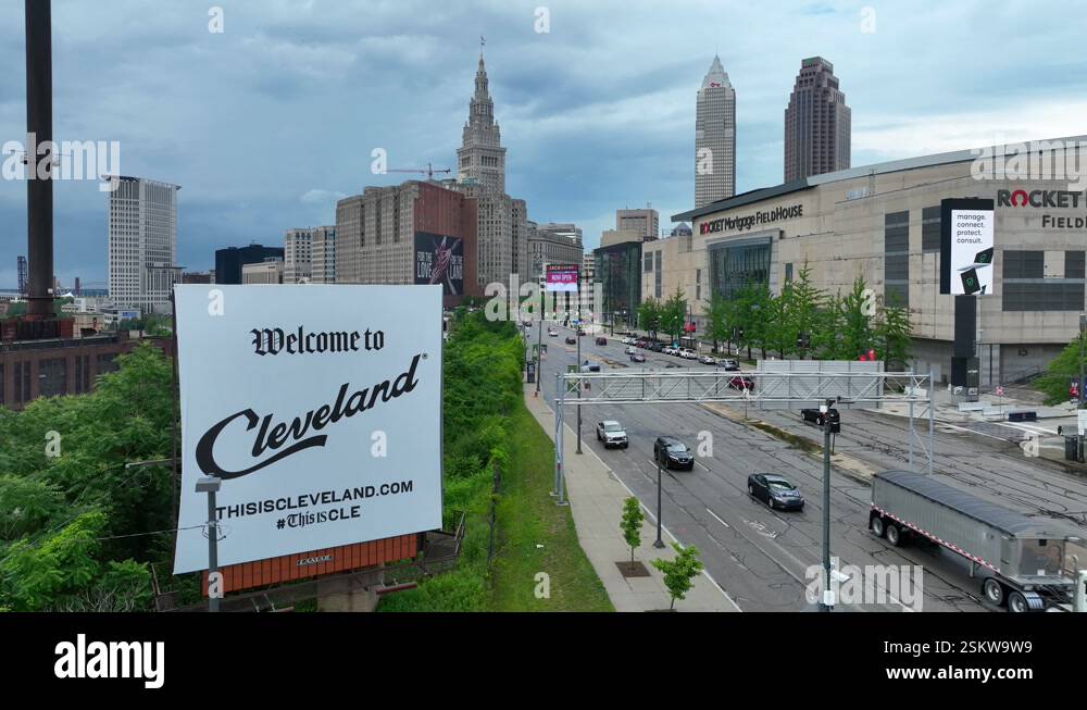 Welcome to downtown cleveland sign Stock Videos & Footage - HD and 4K ...