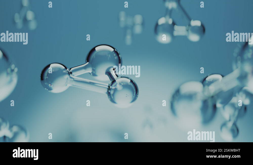 Water under the microscope. Multiple shiny water particles floating ...