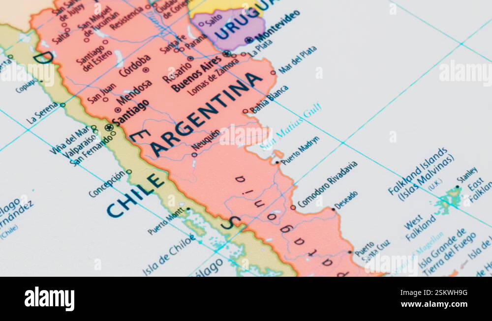 Argentina detailed country map Stock Videos & Footage - HD and 4K Video ...