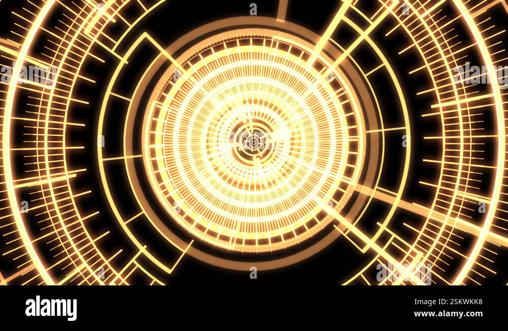 HUD Rader Radial Graph Target Spinning Lines Yellow Animation Loop ...