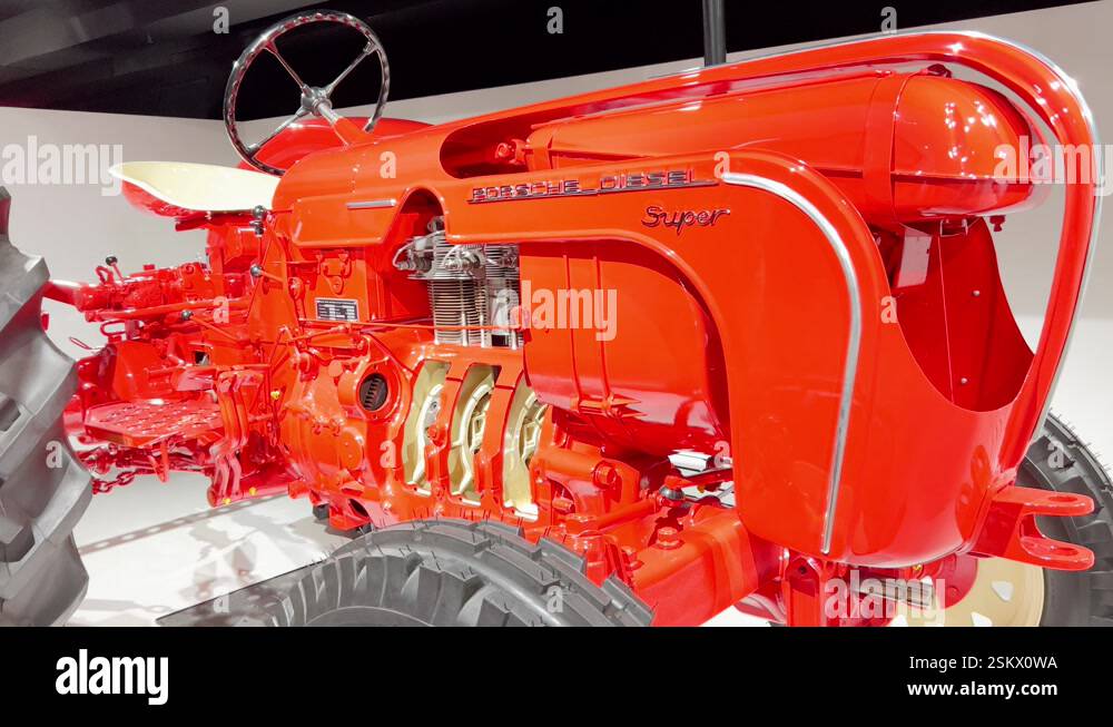 Porsche diesel tractor. Exhibition of equipment in the museum ...