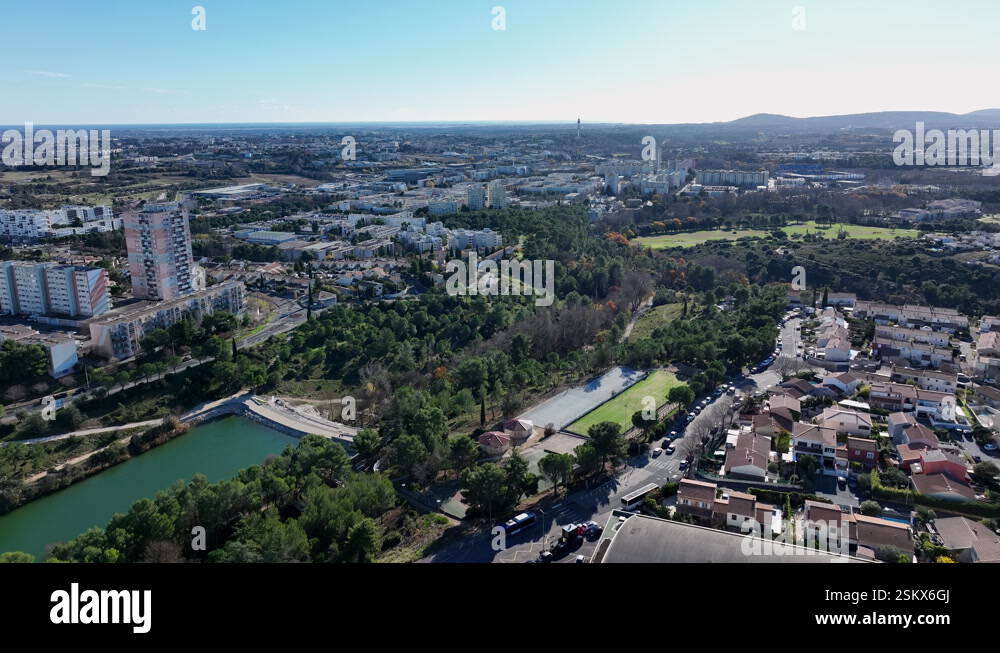 Sky-view: Montpellier's dam, a symbol of transformative urbanism Stock ...