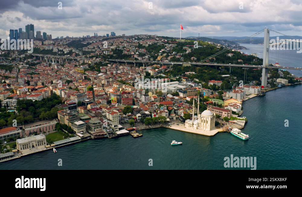 Aerial marvel: Istanbul's iconic bridges span continents as boats ...