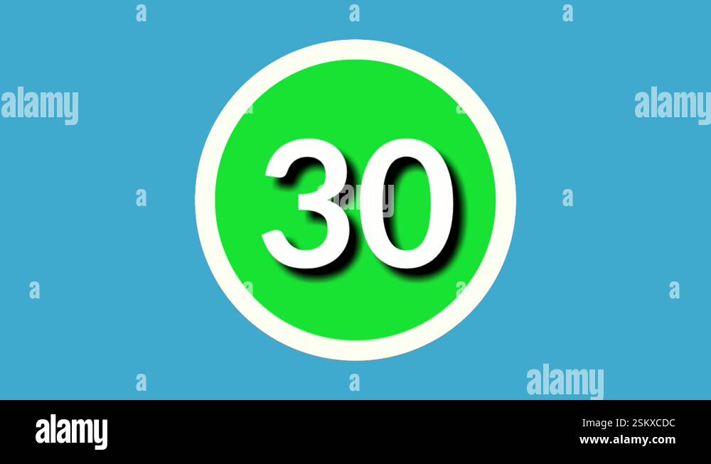 Number 30 thirty sign symbol animation motion graphics on green sphere ...