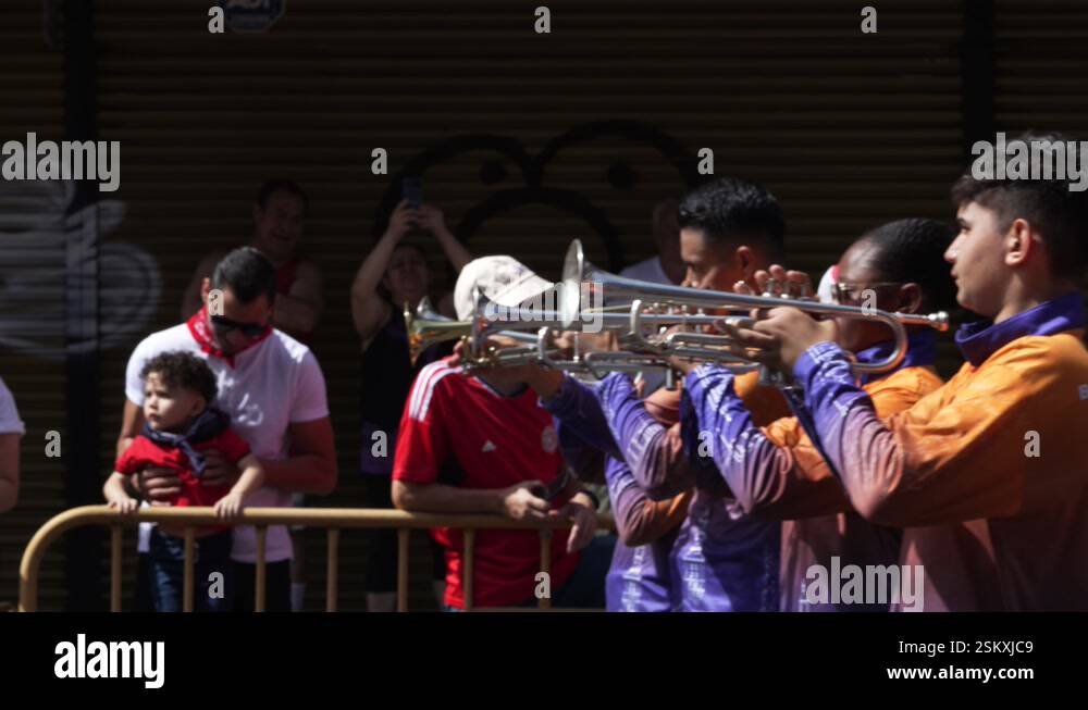 Air Section of Marching Band Passing by During Costa Rican Independence ...