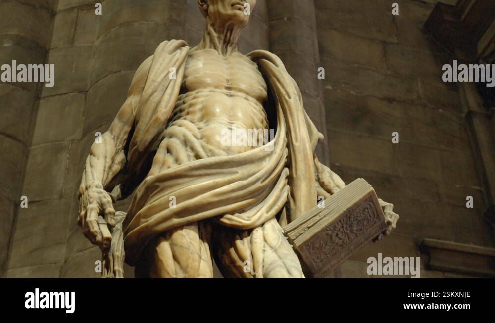 Statue of Saint Bartholomew Skinned in the Milan Duomo Cathedral in ...