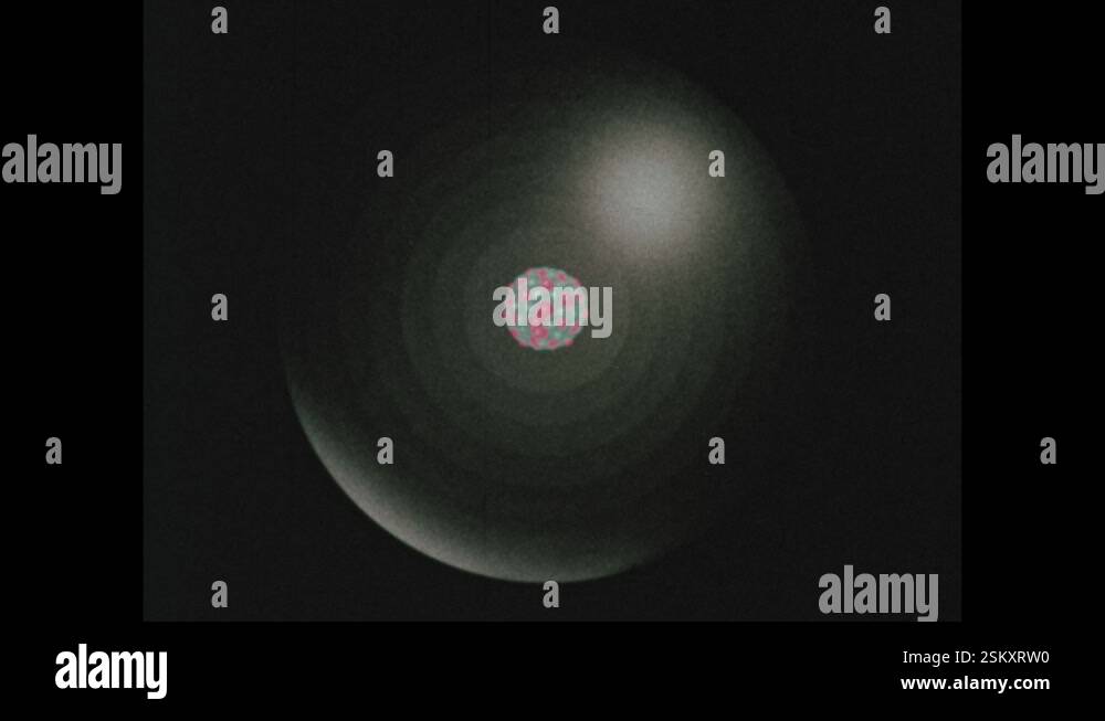 1970s: Graphic of a uranium nucleus. Electron shells of a uranium atom ...