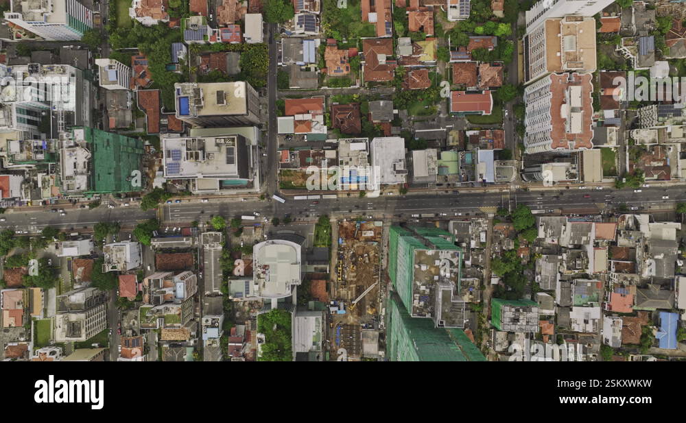 Colombo Sri Lanka Aerial v25 vertical top down view, flyover ...
