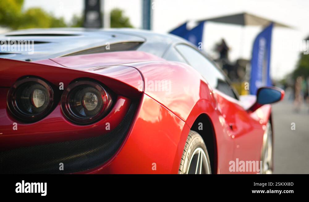 2020 Ferrari F8 Tributo Supercar Back and Side Profile Stock Video ...