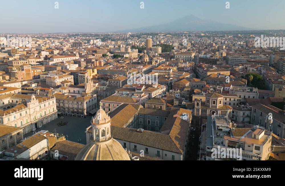 Mount Etna Volcano in Catania, Descending Shot Reveals Beautiful ...
