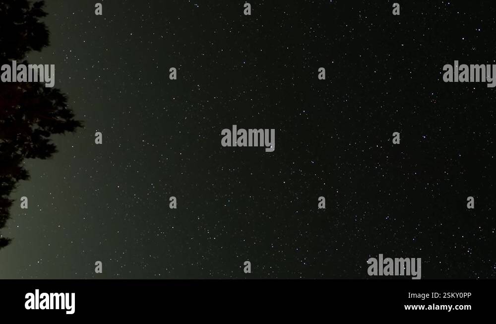 Stars appear to rotate around Polaris as the Earth spins - vertical ...