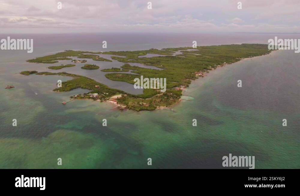 Tintipan Caribbean island full of mangroves in middle of the sea ...