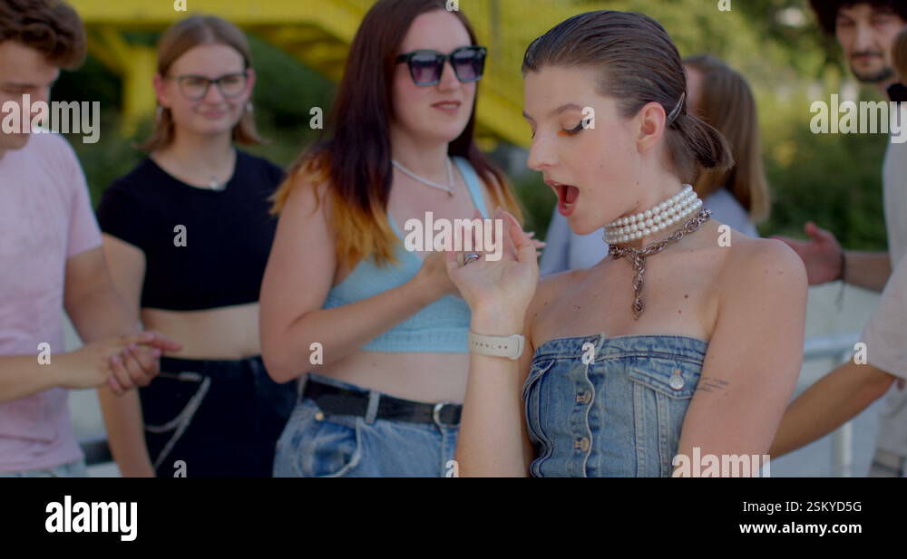 Teenage Girl Dancing radiating a sense of joy and excitement ...
