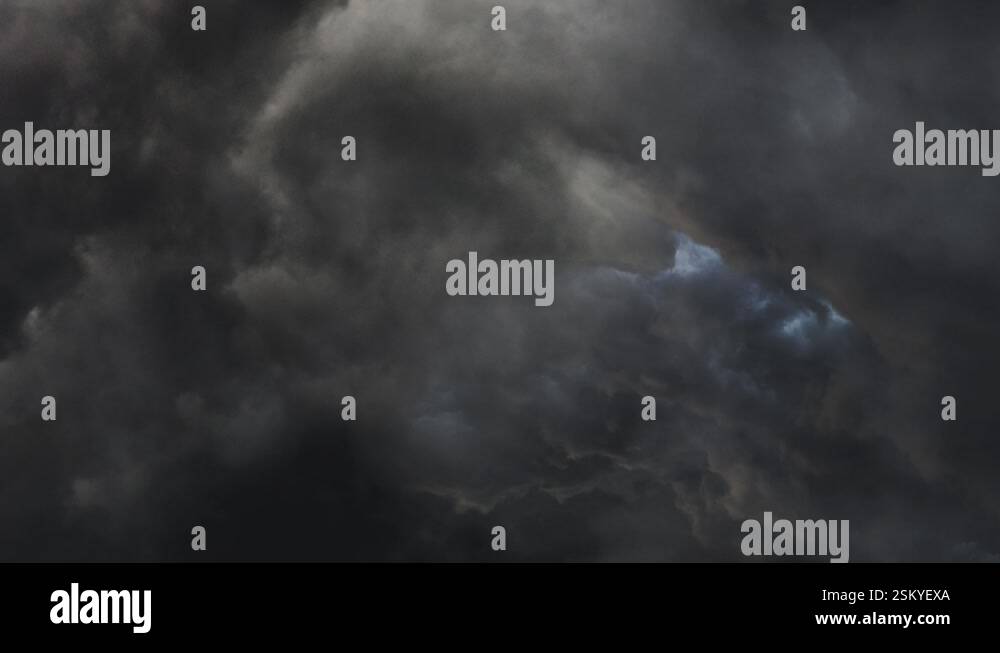 Severe thunderstorm and intense lightning in the night sky 4k Stock ...