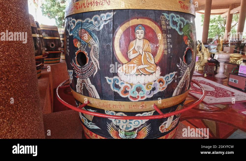 Beautifully Hand Crafted Barrel Inside a Chinese Temple in Bangkok at ...