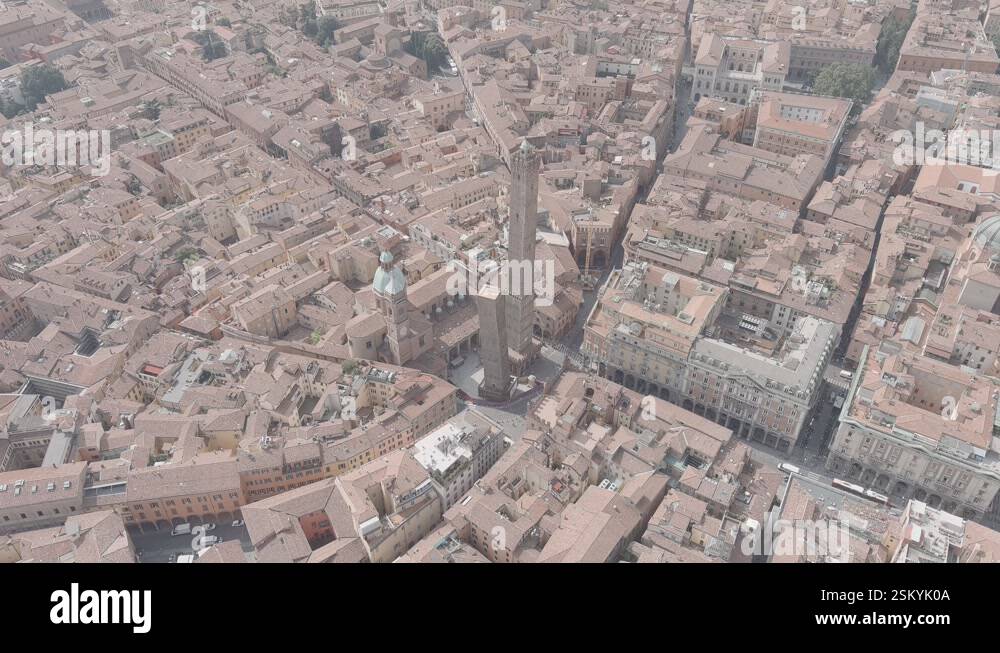 A-Log. Bologna, Italy. Old Town. Two Towers. (Le due Torri) Garisenda ...