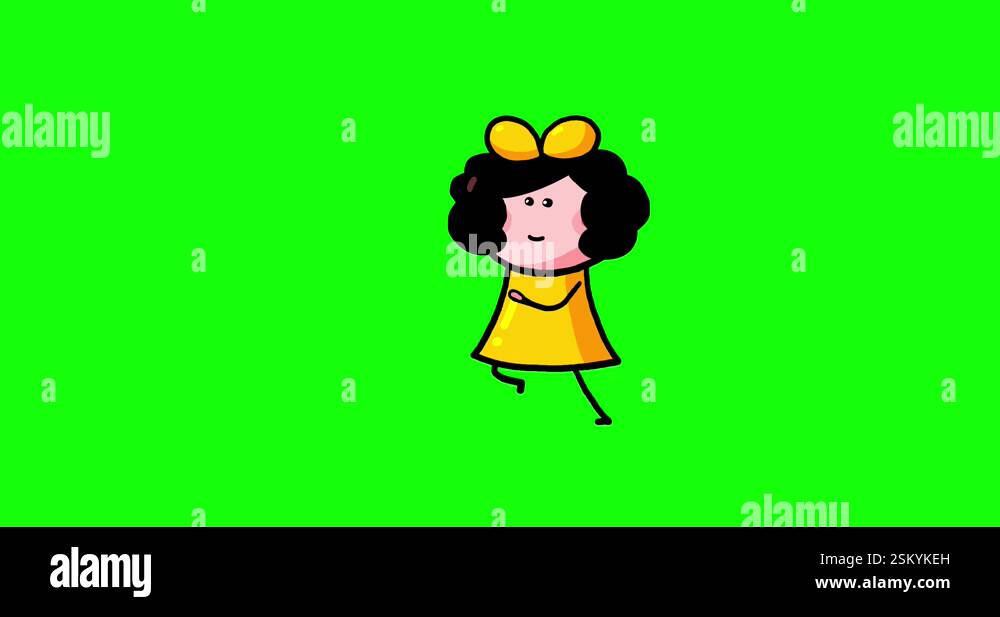 Cartoon kid character moves Julia isolated running non stop Stock Video ...