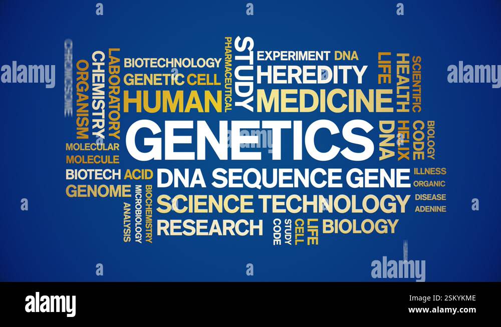 Genetics animated word cloud,animation text kinetic typography seamless ...