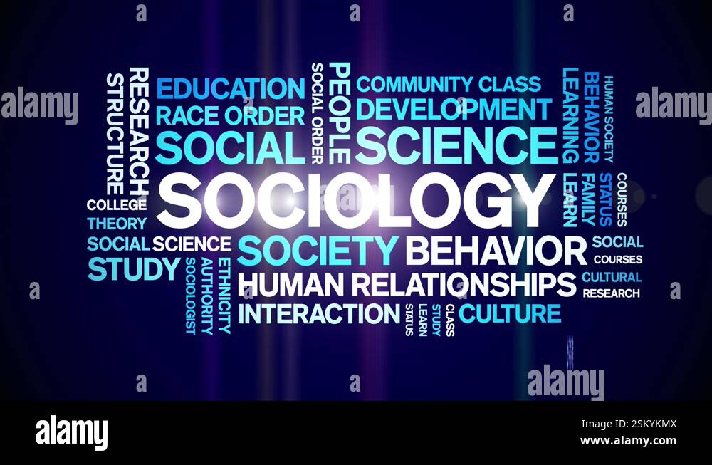 Sociology animated word cloud,animation text kinetic typography ...
