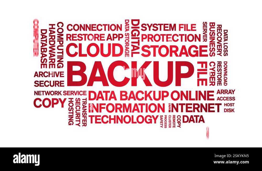 Backup animated word cloud,animation text kinetic typography seamless loop Stock Video Footage ...