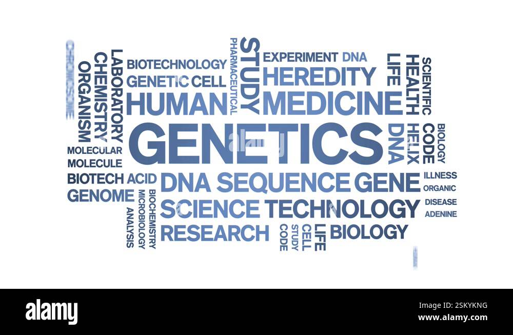 Genetics animated word cloud,animation text kinetic typography seamless ...
