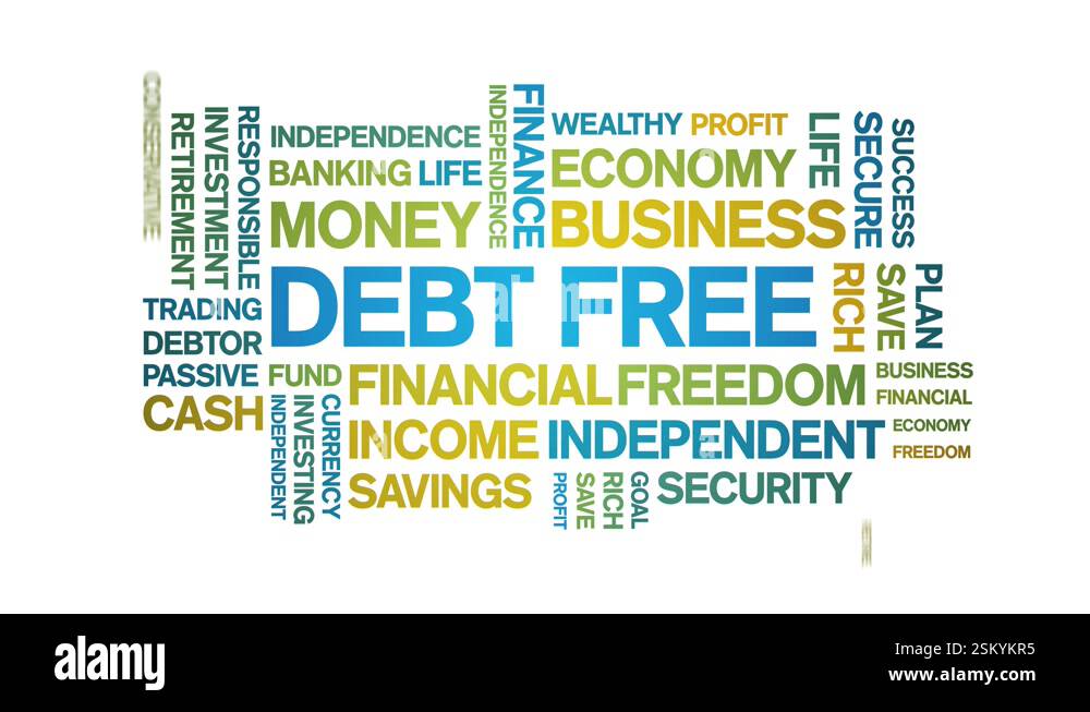 Debt Free animated word cloud,animation text kinetic typography ...