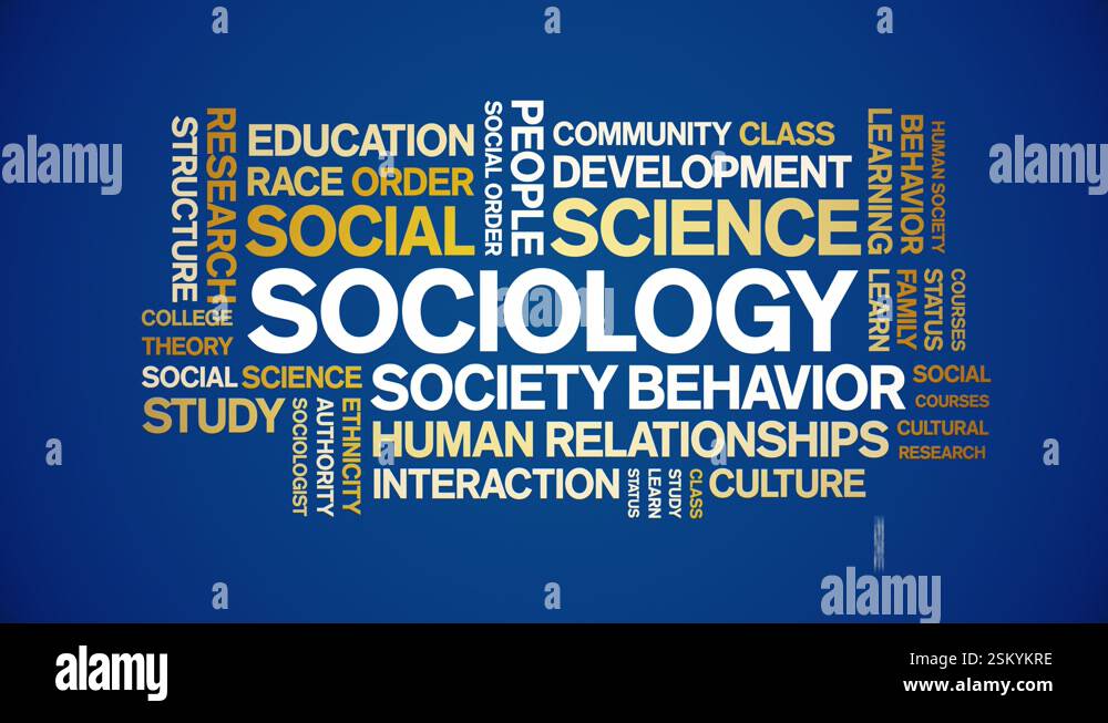 Sociology animated word cloud,animation text kinetic typography ...