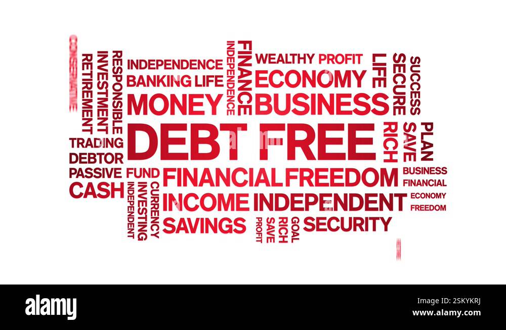 Debt Free animated word cloud,animation text kinetic typography ...