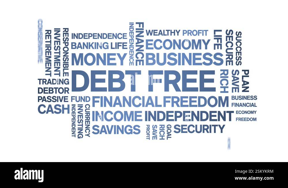 Debt Free animated word cloud,animation text kinetic typography ...