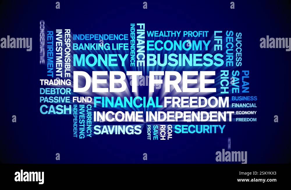 Debt Free animated word cloud,animation text kinetic typography ...