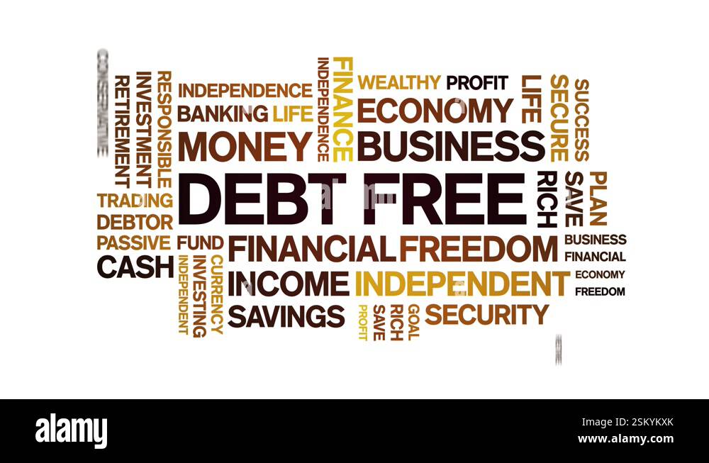 Debt Free animated word cloud,animation text kinetic typography ...