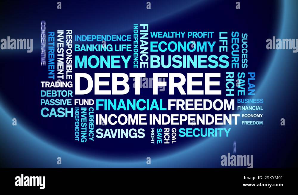 Debt Free animated word cloud,animation text kinetic typography ...
